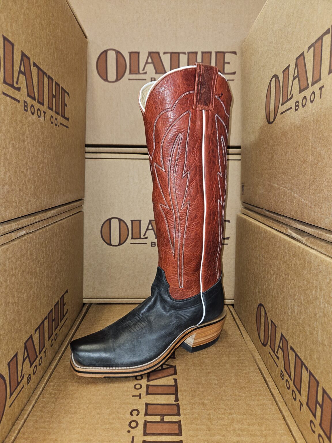 Olathe TT14 Reverse Black Wyoming - Little Joe's Boots